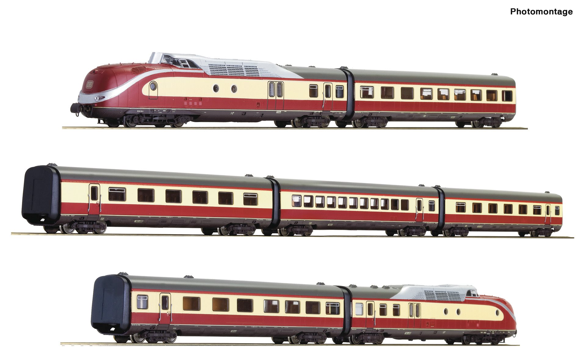 Roco 79935 7 piece set: Diesel multiple unit class 601, DB, AC, ep IV ...